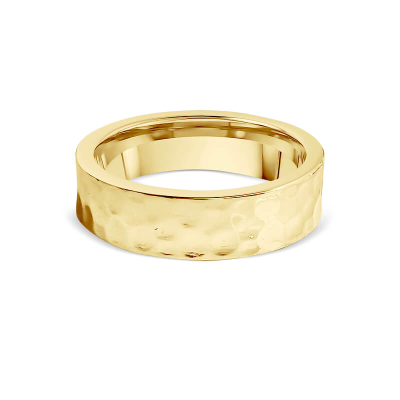 Hammered Finish Men's Wedding Ring | 6mm | Deltora Diamonds AU