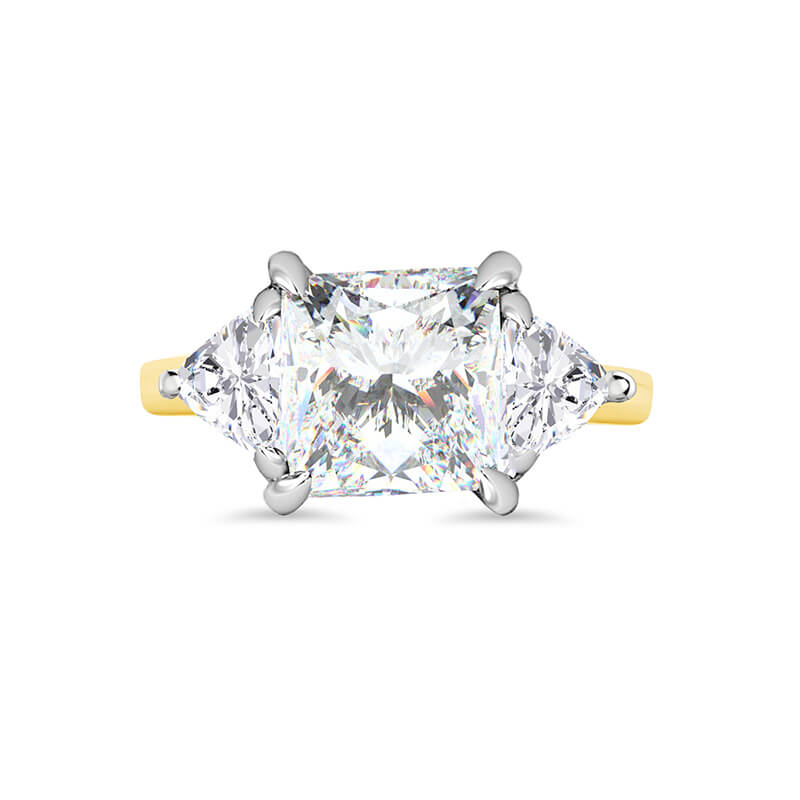 Princess Cut Trilogy Classic Engagement Ring | Trilliant Sides ...