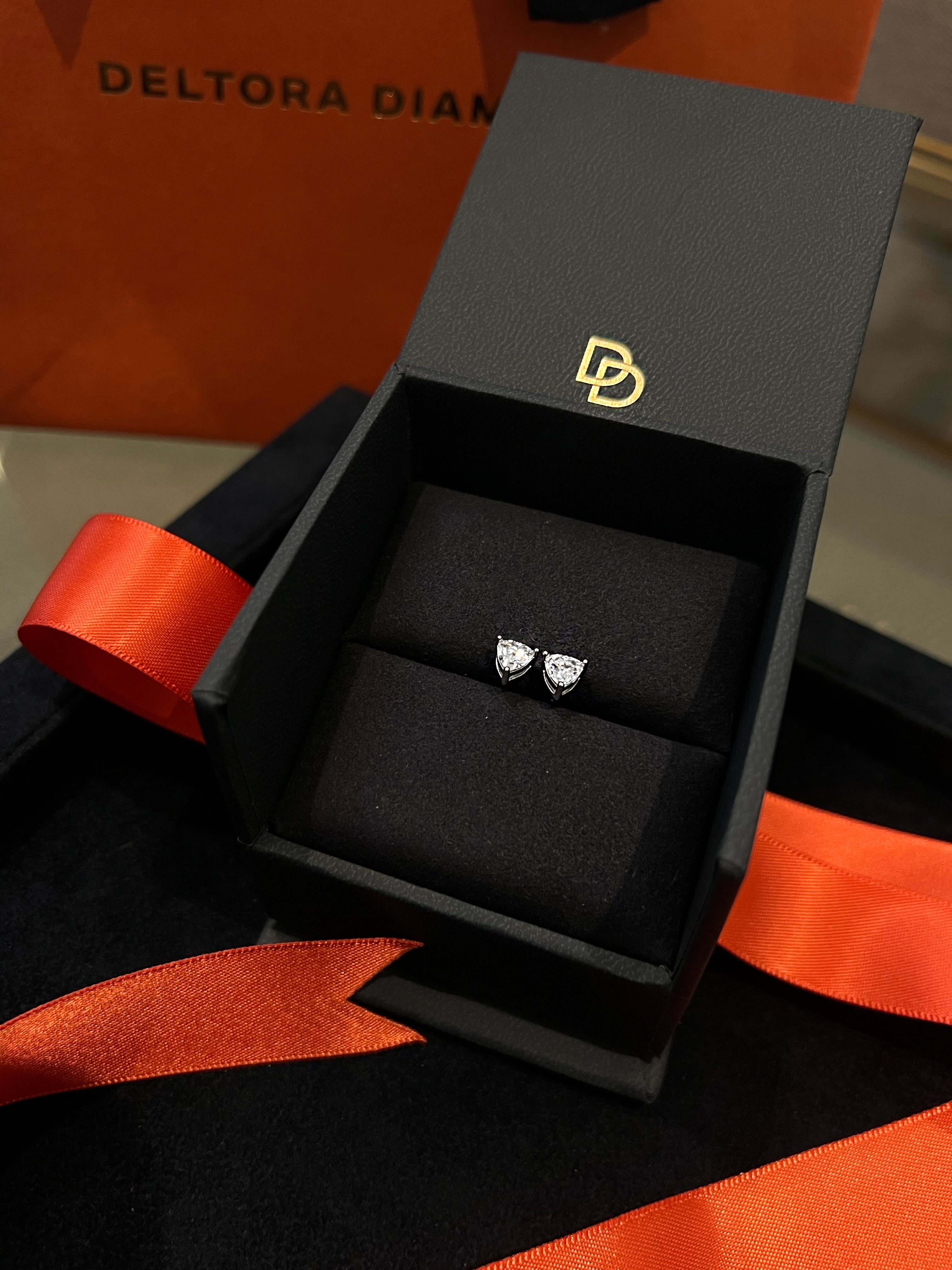 Trilliant Cut Diamond Studs | Earrings | Deltora Diamonds AU
