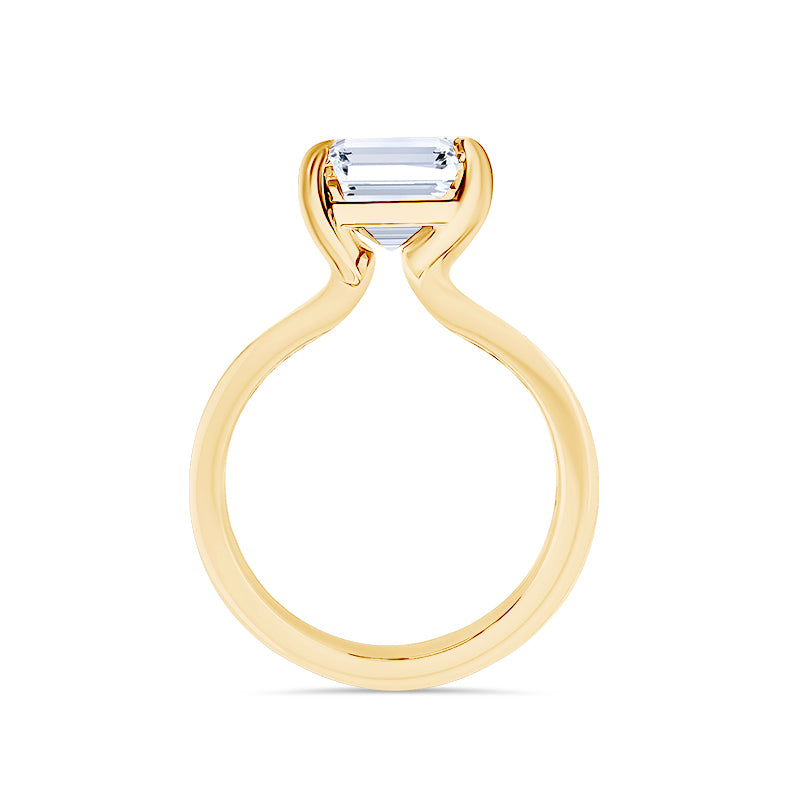 Emerald Cut Solitaire Clutch Engagement Ring | Deltora Diamonds AU