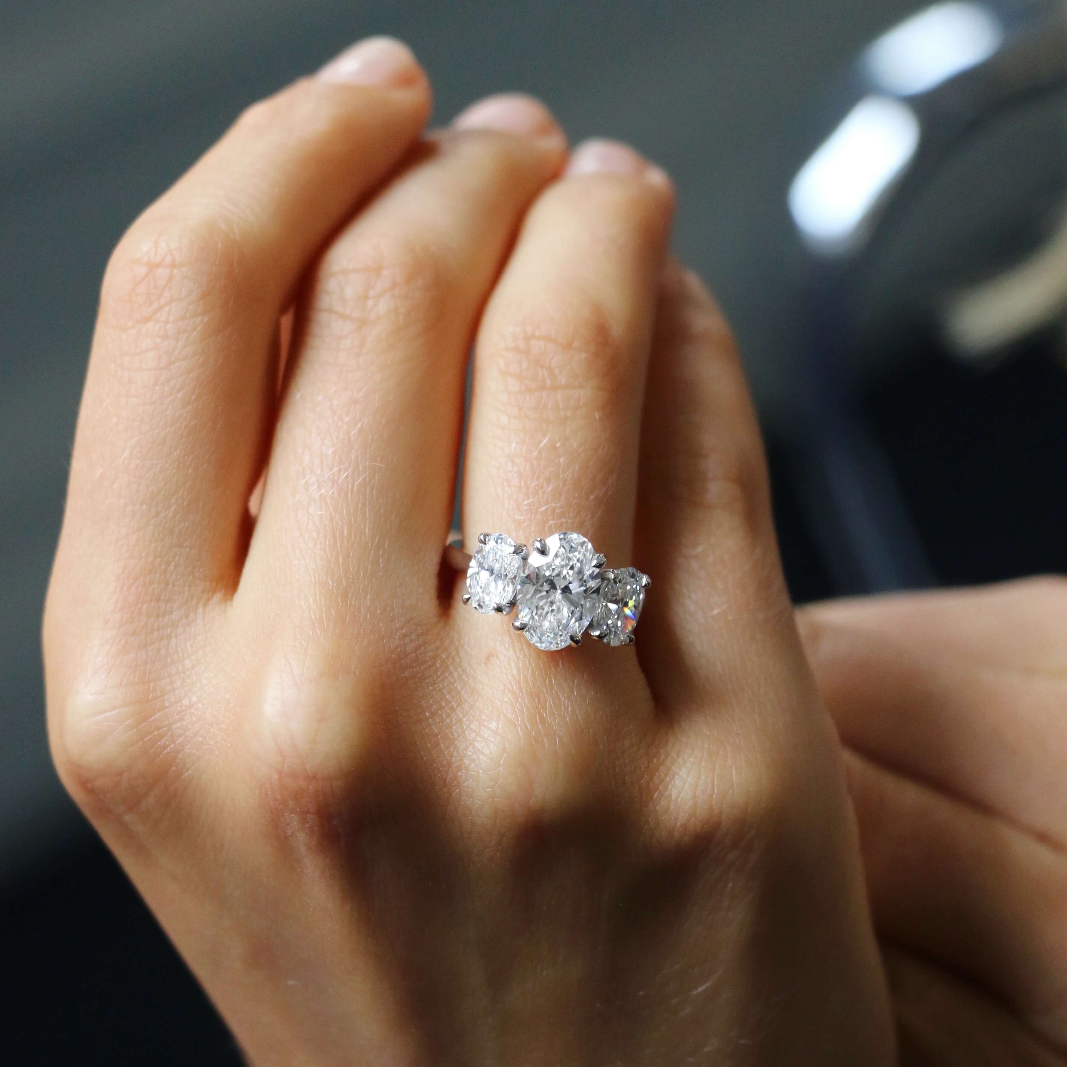 Oval Trilogy Engagement Ring | Lab Grown | Deltora Diamonds AU