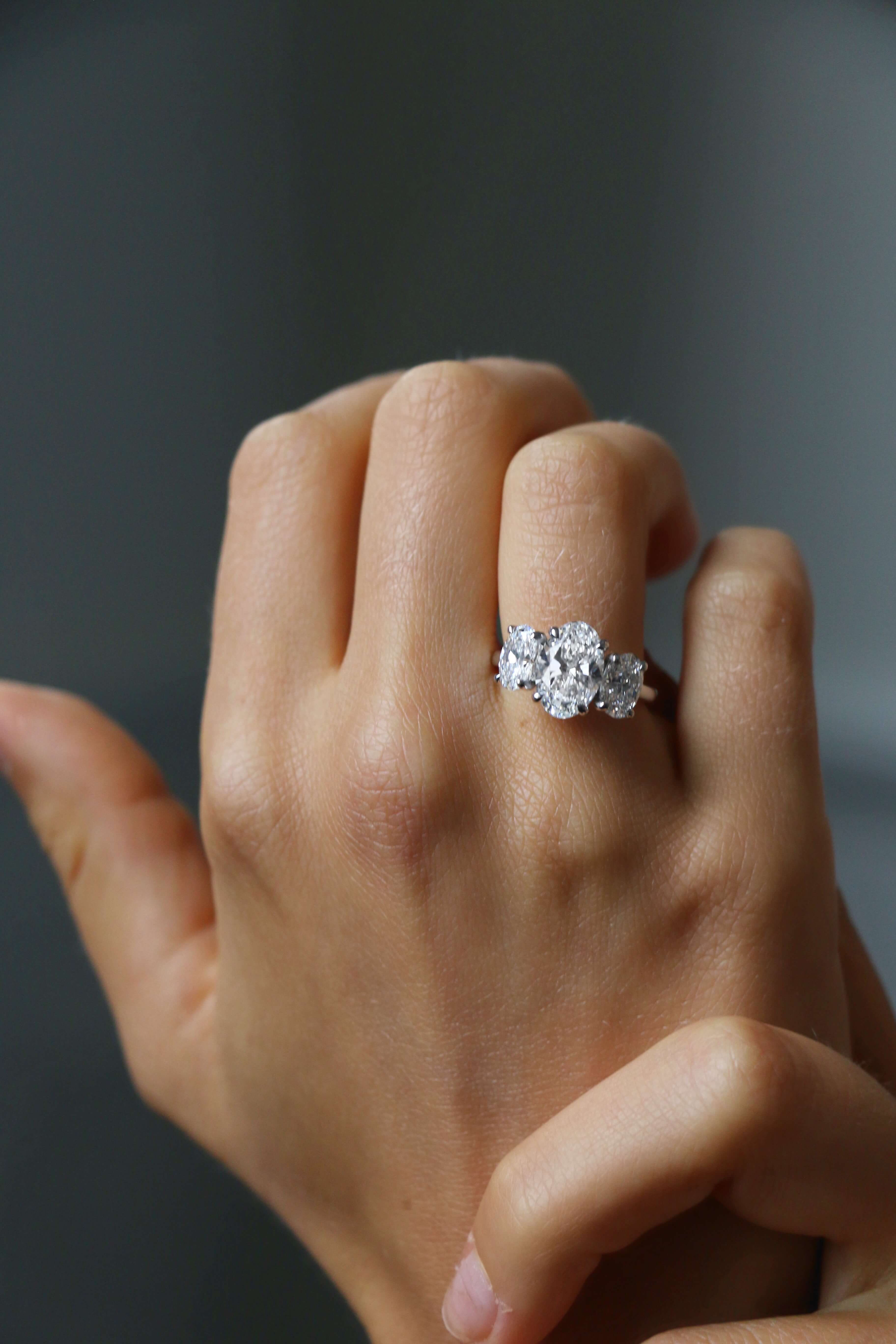 Oval Trilogy Engagement Ring | Lab Grown | Deltora Diamonds AU