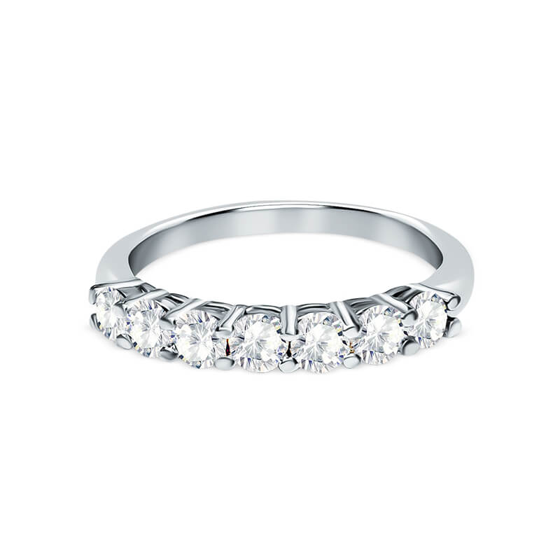 Round Brilliant Claw Set Eternity Wedding Ring | Deltora Diamonds AU